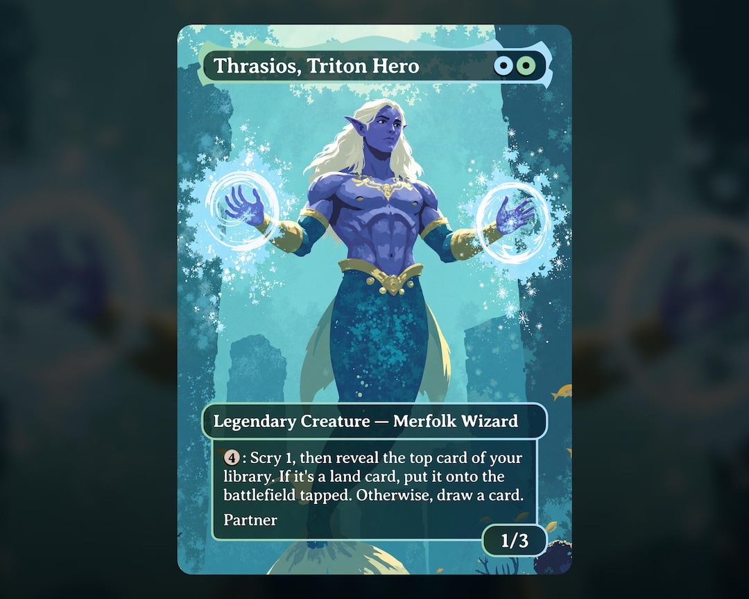Thrasios, Triton Hero - MTG Proxy Card - Commander Deck, EDH - Merfolk ...