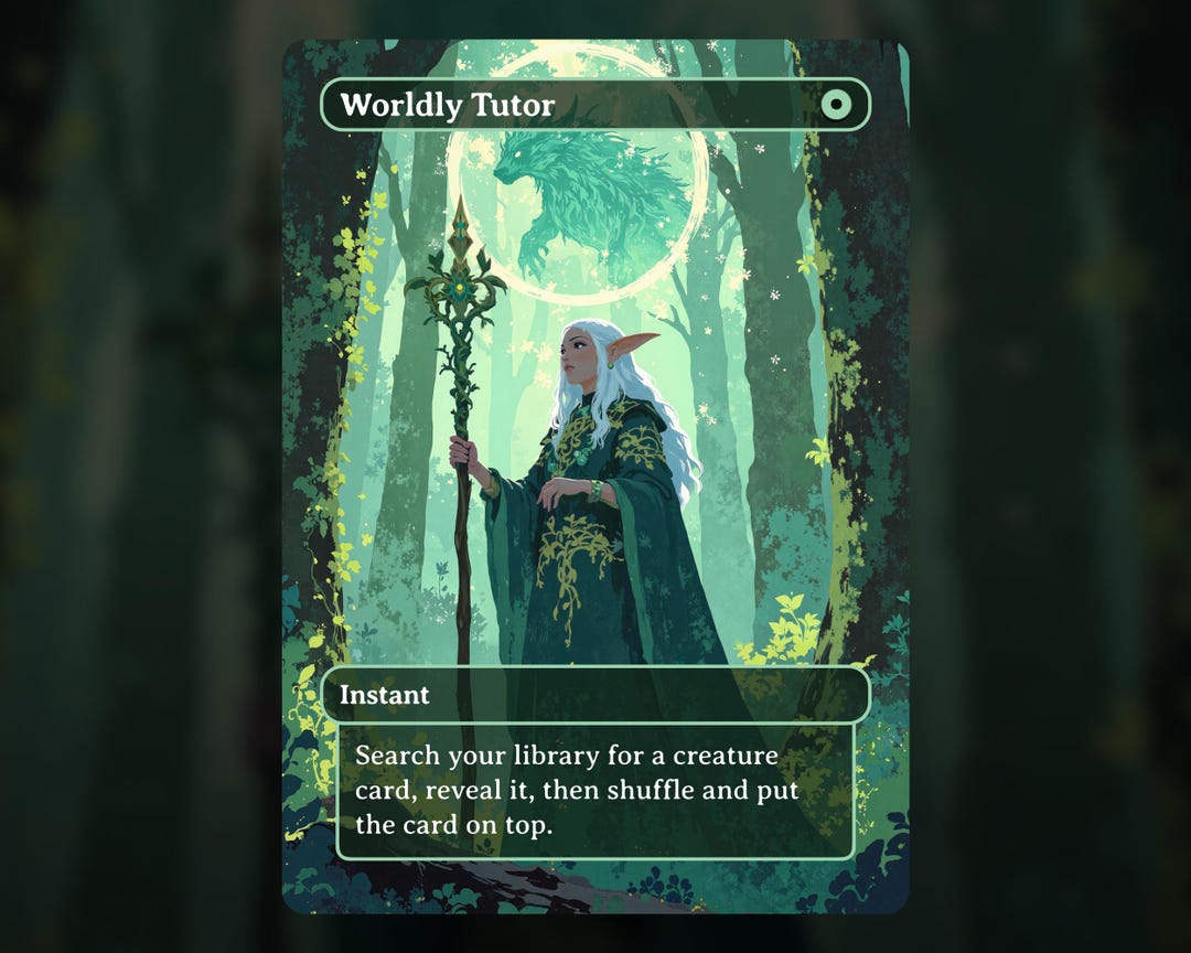 Worldly Tutor - MTG Proxy Card - Commander Deck, EDH - High Quality Cards - Full Art - Etsy