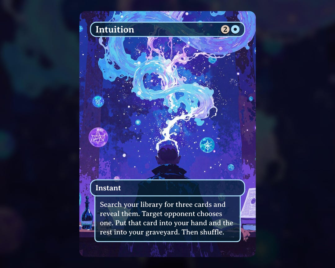 Intuition - MTG Proxy Card - Instant - Commander Deck, EDH - Blue Tutor - Full Art - High ...