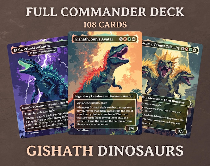 Gishath Dinosaurs - Full TCG Proxy Commander EDH Deck - Dinosaur Tribal Deck - 108 Cards ...