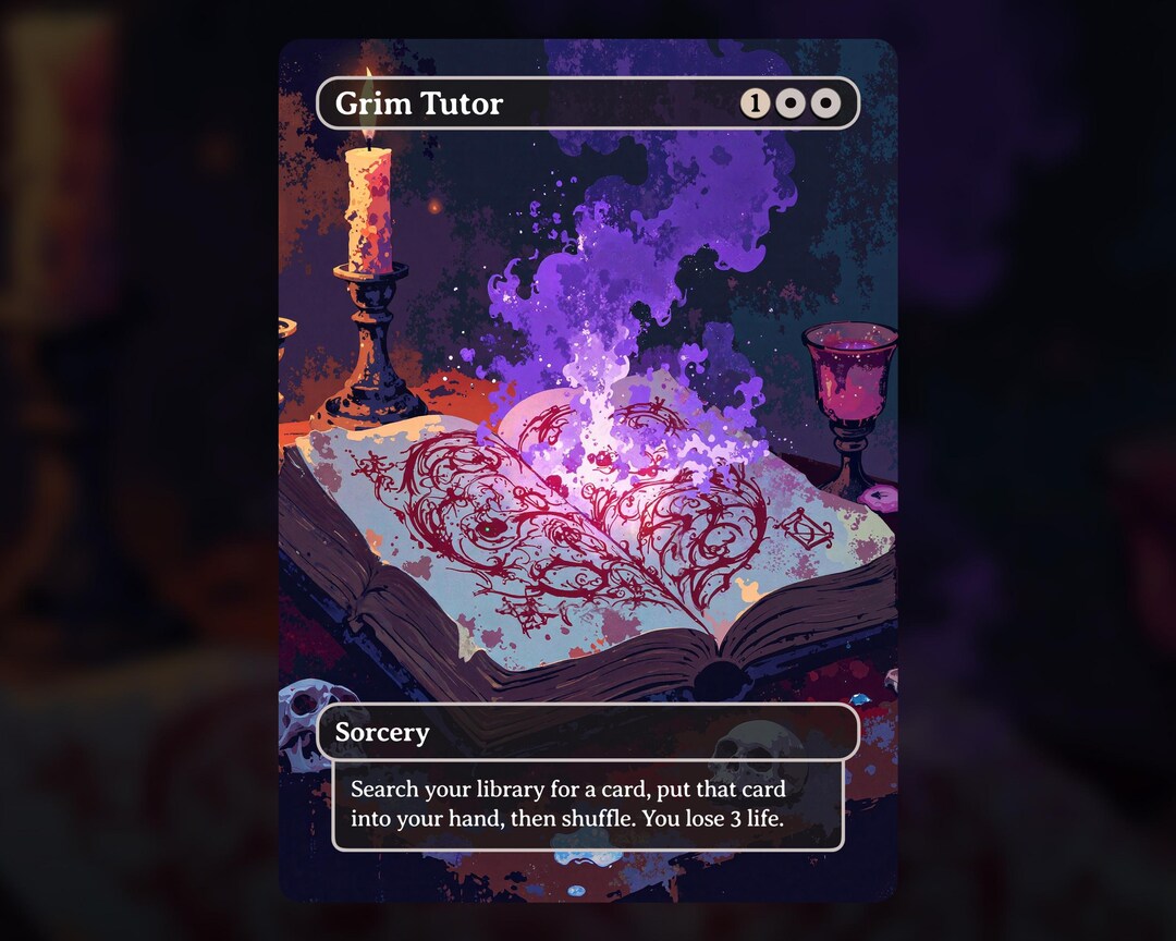 Grim Tutor - MTG Proxy Card - Commander Deck, EDH - High Quality - Full ...