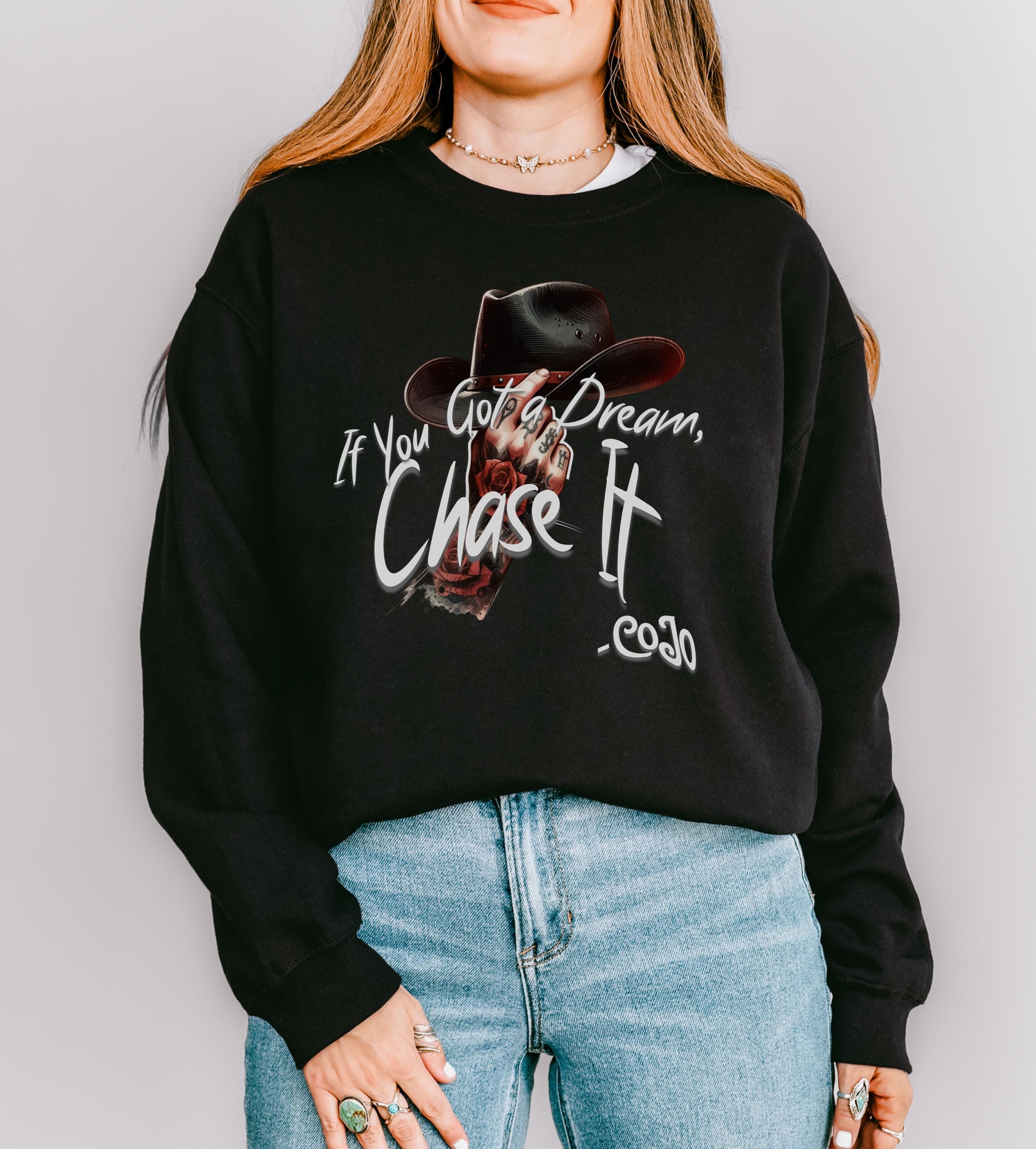 Black Cowboy Hat Tattoo Sweater Cody Johnson Country Music Tee Rustic ...