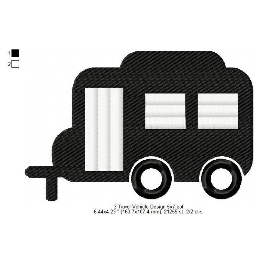 Travel Vehicle Travato Silhouette Machine Embroidery Digitized Design ...