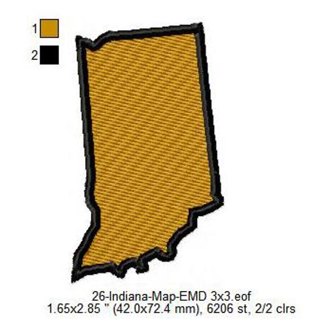 Indiana State Map Machine Embroidery Digitized Design Files | Dst | Pes ...