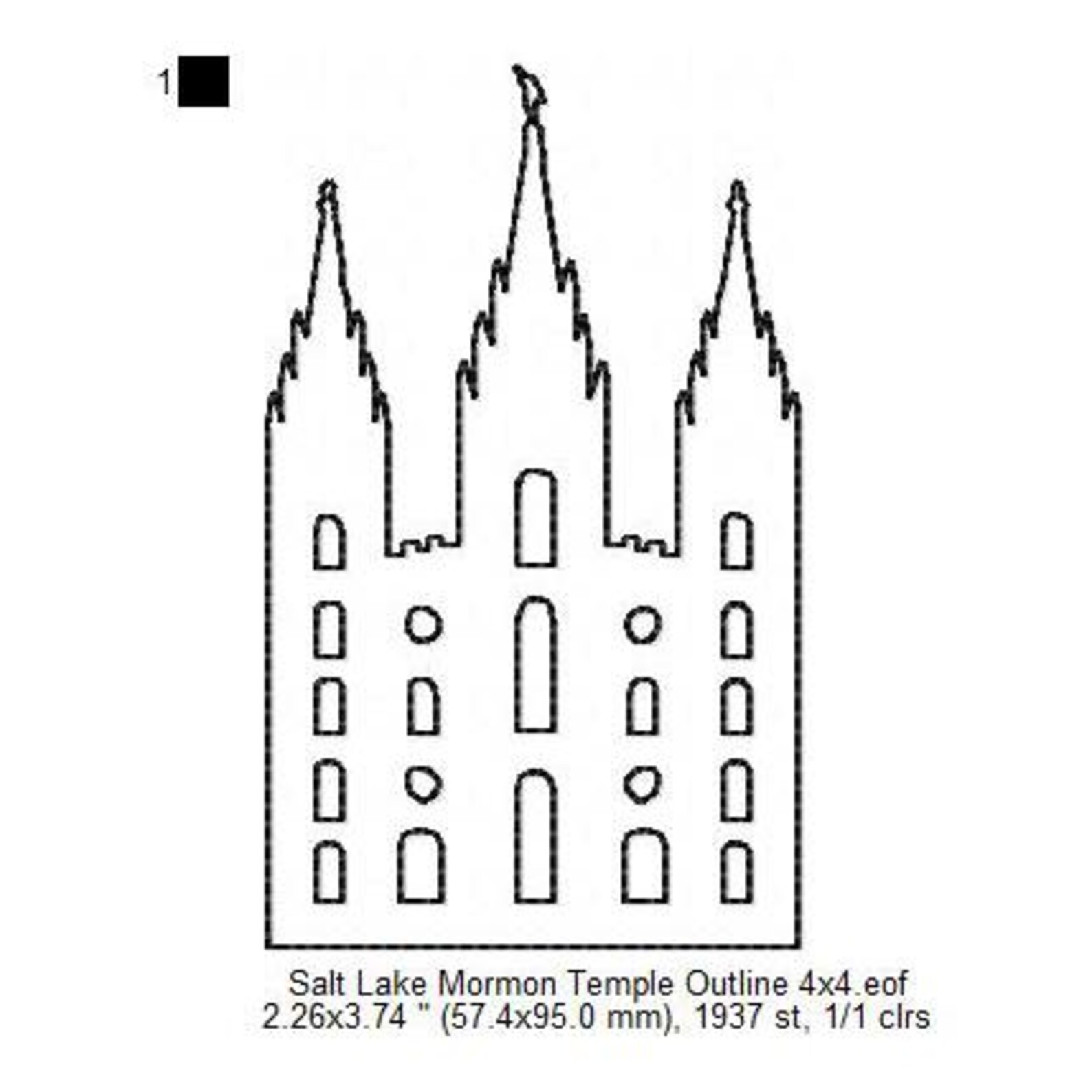 Salt Lake City Utah LDS Temple Outline Machine Embroidery Digitized ...