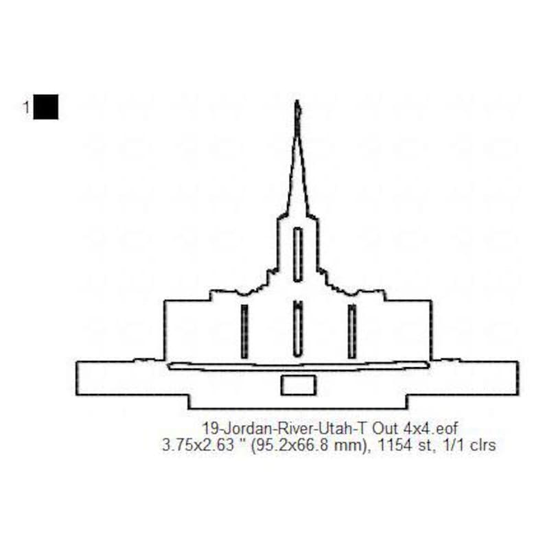 Jordan River Utah LDS Temple Outline Machine Embroidery Digitized ...
