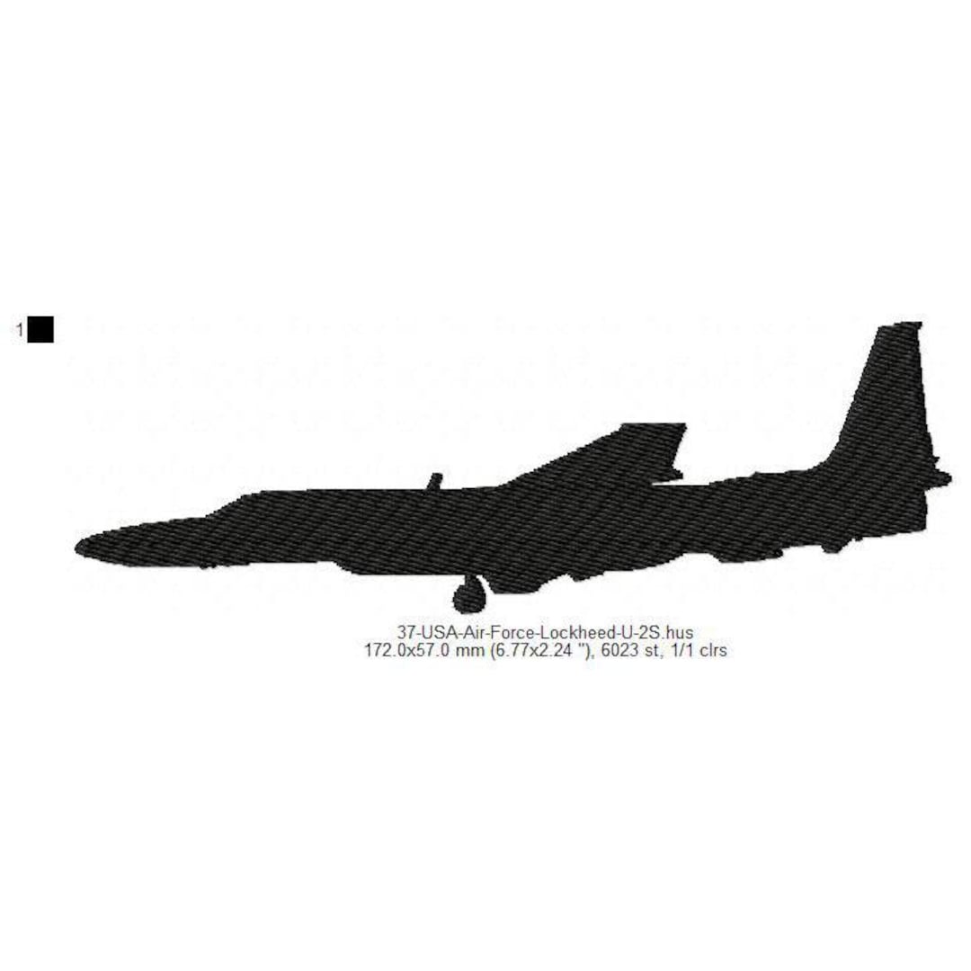 Lockheed U-2S Aircraft Silhouette Machine Embroidery Digitized Design ...