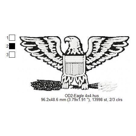 US Army Captain Colonel Eagle Insignia Machine Embroidery Digitized ...