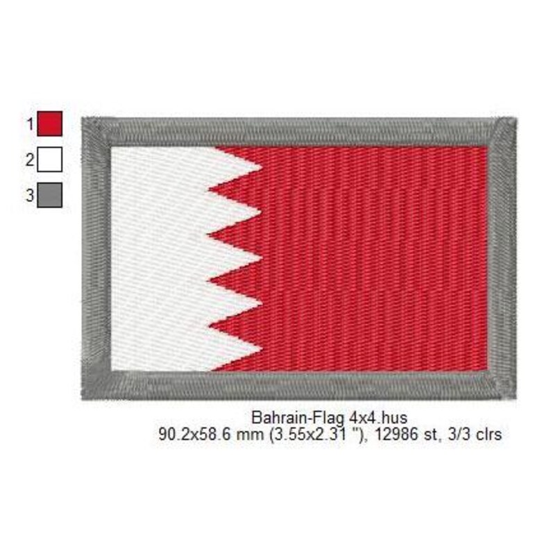 Bahrain Flag Baharna World National Flags Machine Embroidery Digitized ...