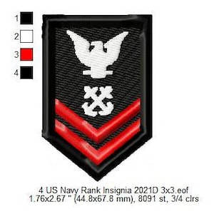 Petty Officer Second Class PO2 Insignia Patch Machine Embroidery ...