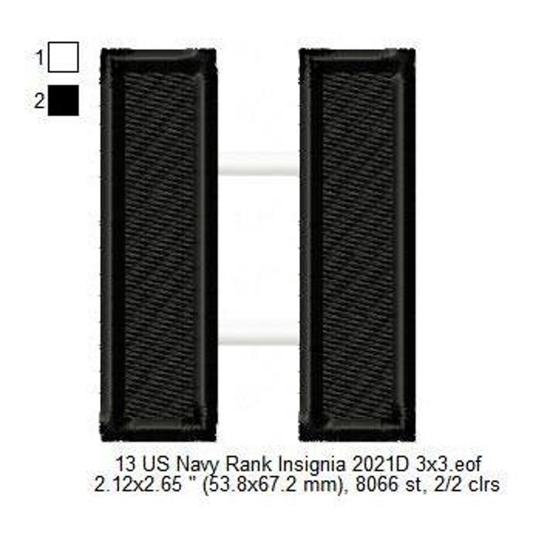 US Navy Rank Lieutenant LT Insignia Patch Machine Embroidery Digitized ...