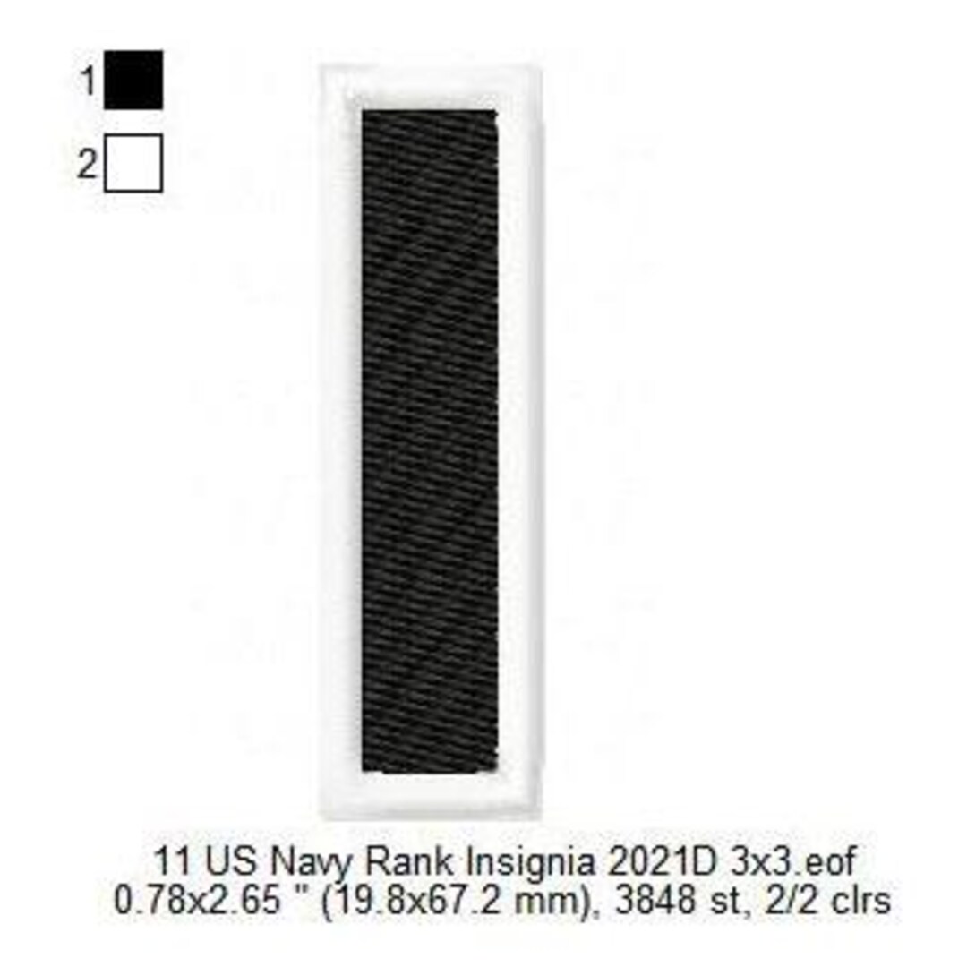 US Navy Rank Ensign ENS Insignia Patch Machine Embroidery Digitized ...
