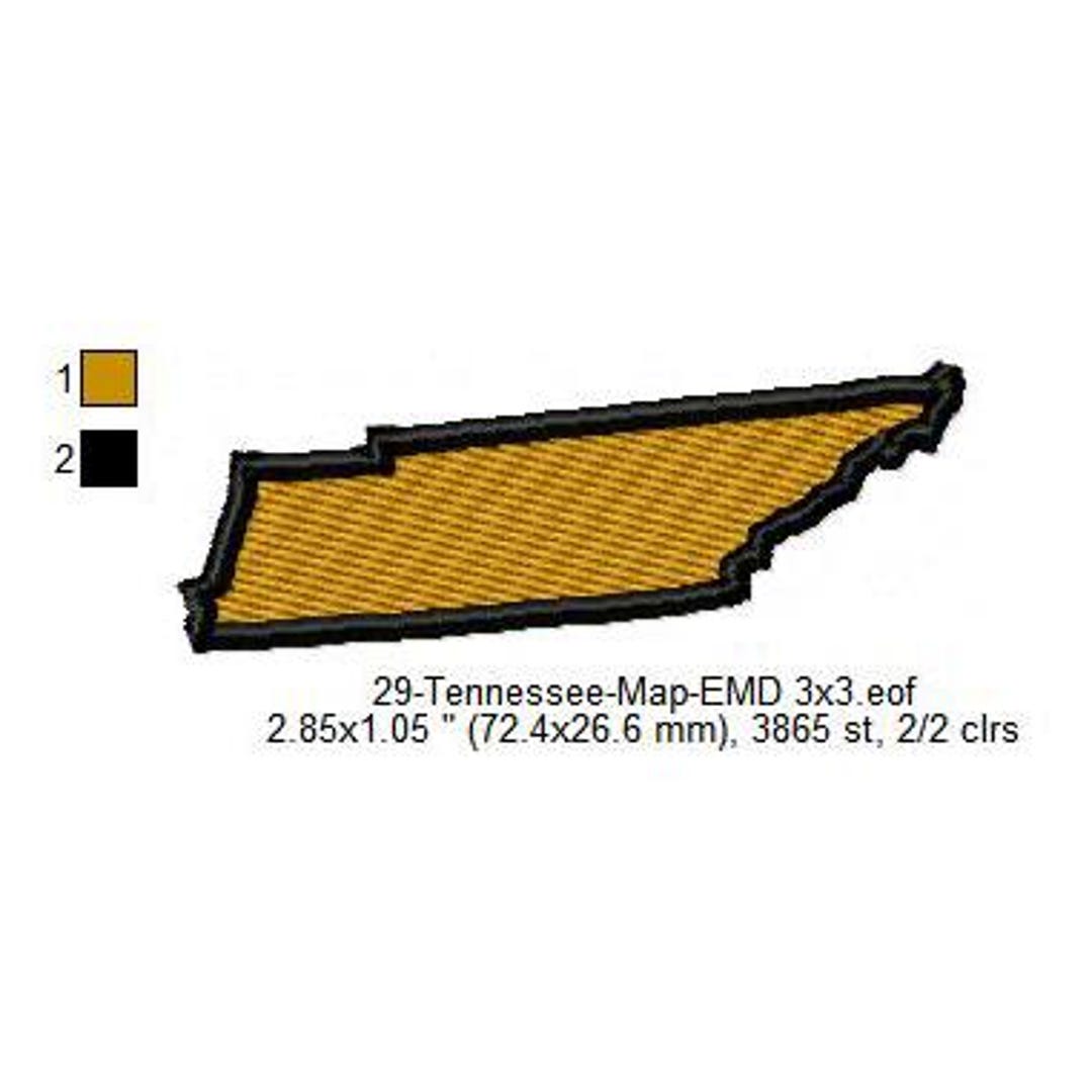 Tennessee State Map Machine Embroidery Digitized Design Files | Dst ...