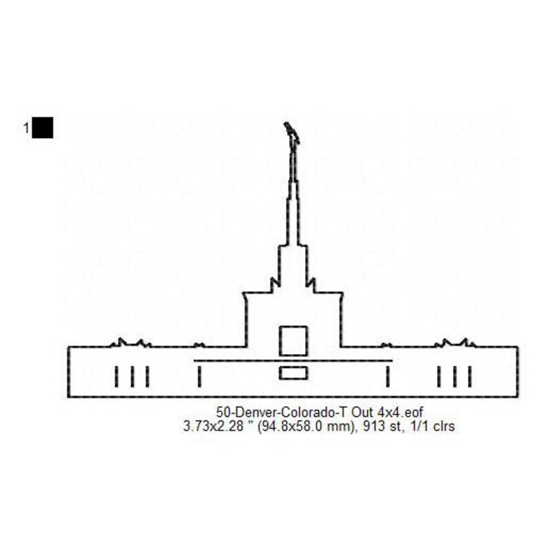 Denver Colorado LDS Temple Outline Machine Embroidery Digitized Design ...