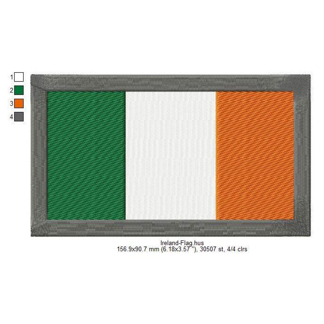 Ireland Flag Irish World National Flags Machine Embroidery Digitized ...