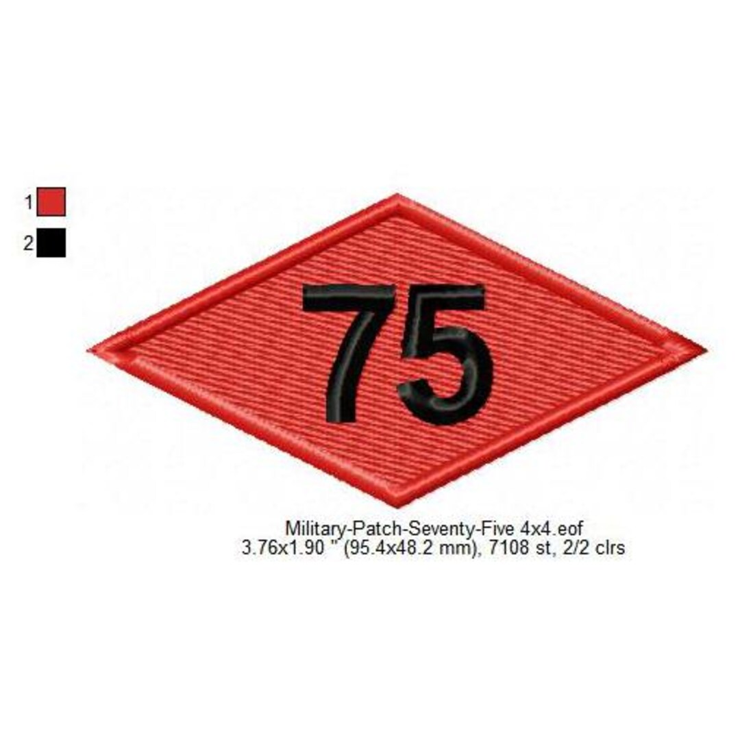 US Army Ranger 75th Battalion Diamond Machine Embroidery Digitized ...