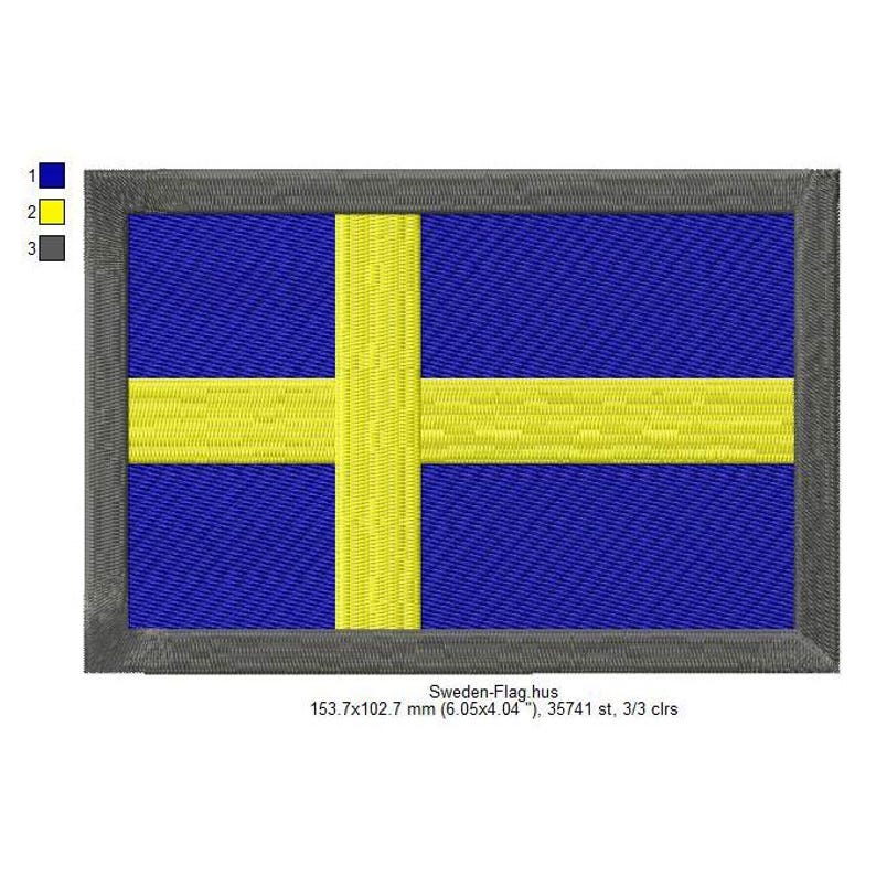 Sweden Flag Swedish World National Flags Machine Embroidery Digitized ...
