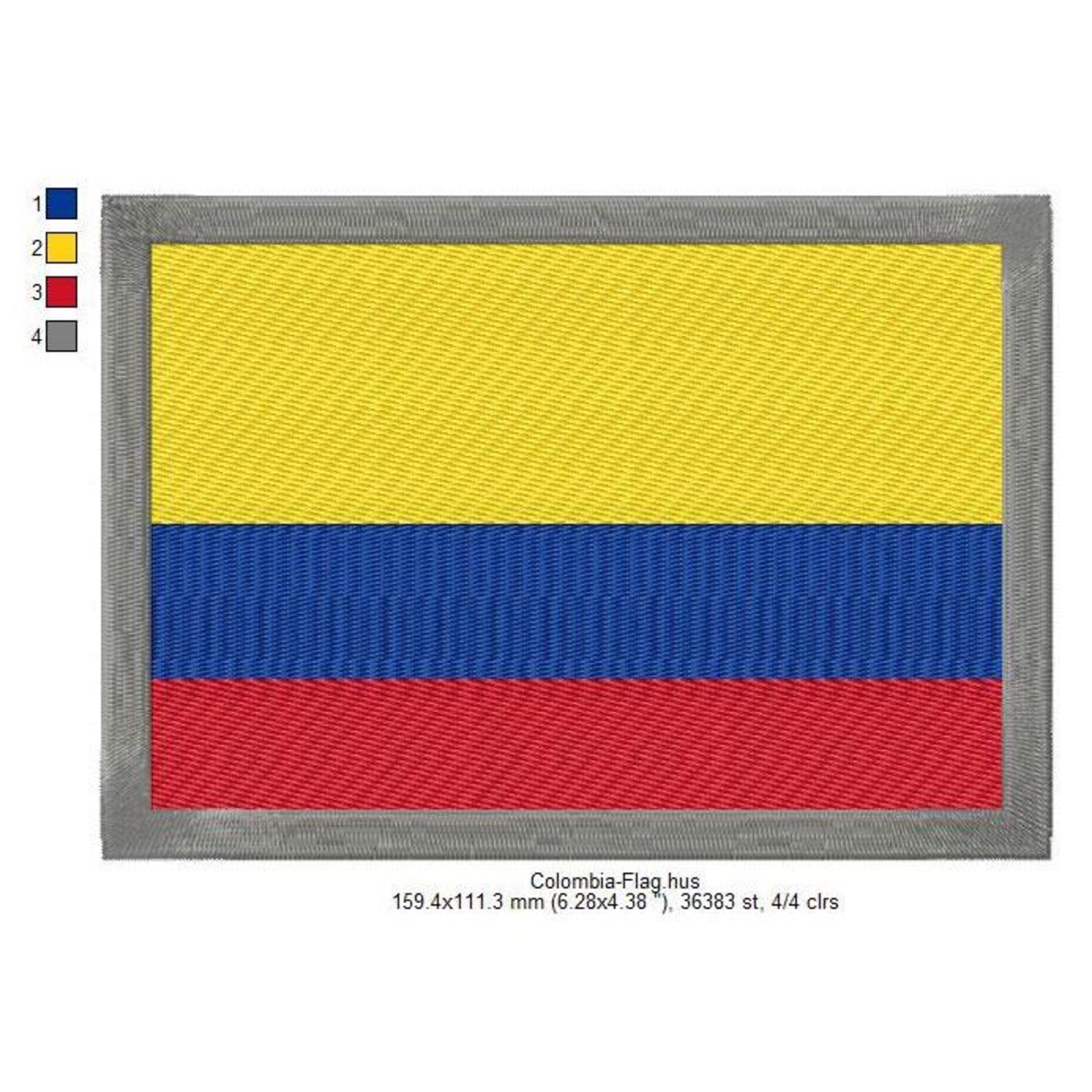 Colombia Flag Colombian World National Flags Machine Embroidery ...