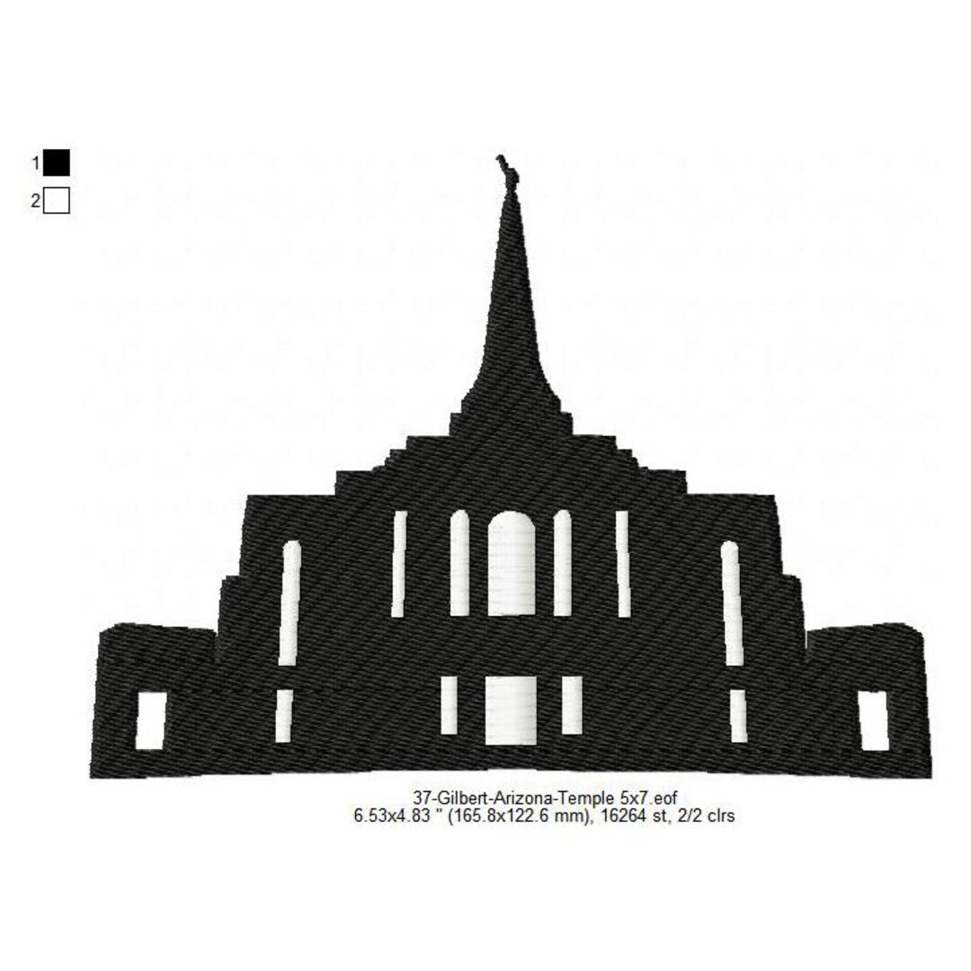 Gilbert Arizona LDS Temple Silhouette Machine Embroidery Digitized ...