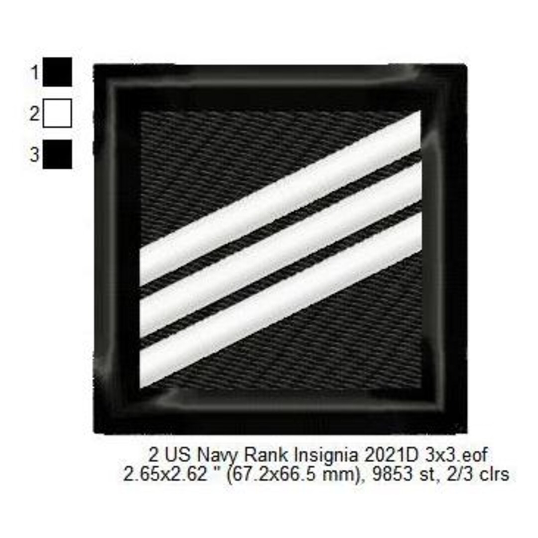 US Navy Rank Seaman Insignia Patch Machine Embroidery Digitized Design ...