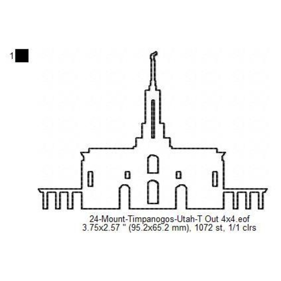 Mount Timpanogos Utah LDS Temple Outline Machine Embroidery Digitized ...