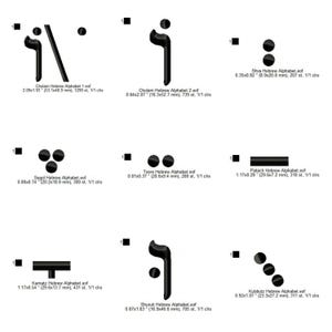 Hebrew Alphabets With Final Letters and Nikkudim Machine Embroidery ...