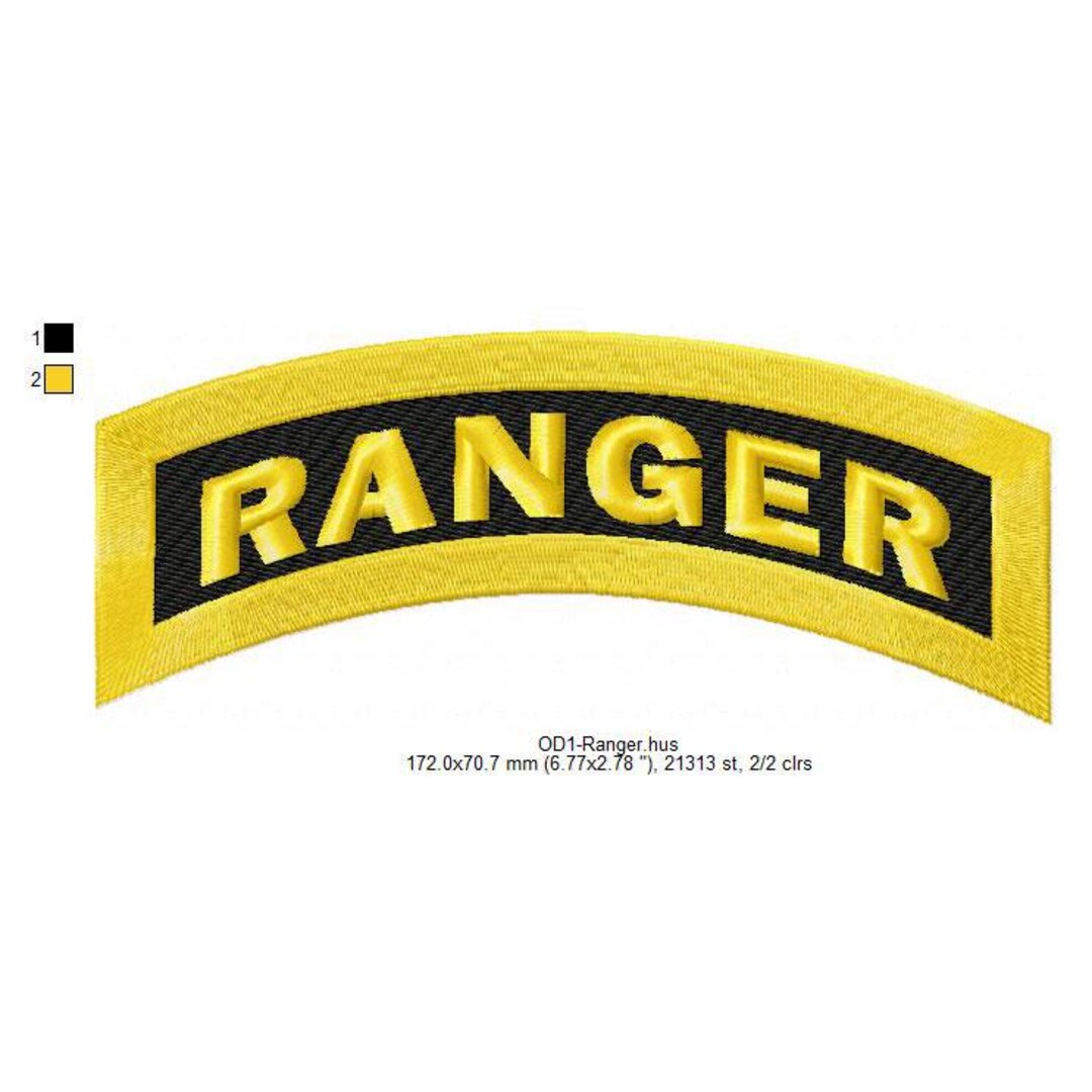 US Army Ranger Arm Insignia Patch Machine Embroidery Digitized Design ...