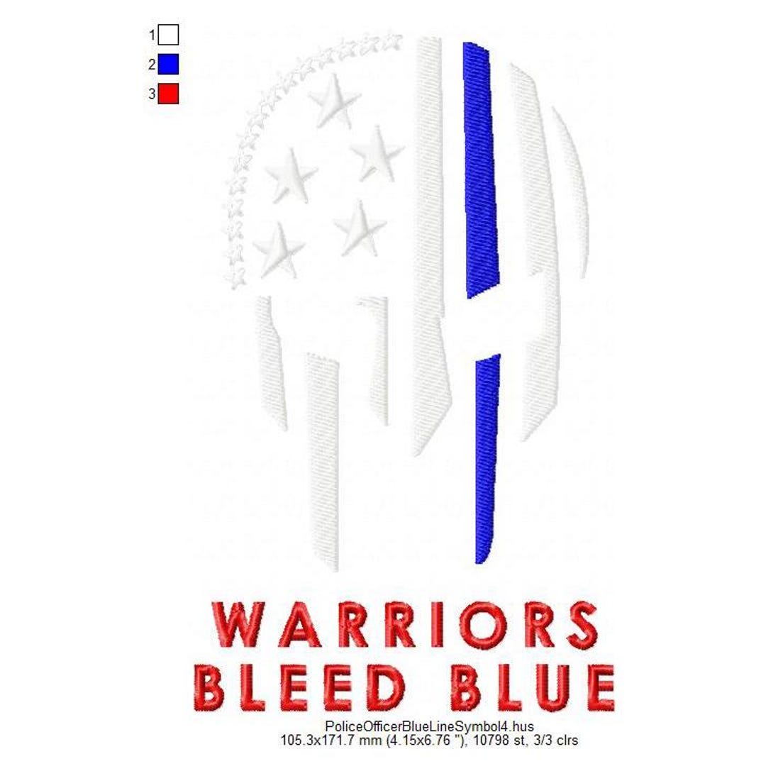 Thin Blue Line Warrior Spartan Machine Embroidery Digitized Design ...