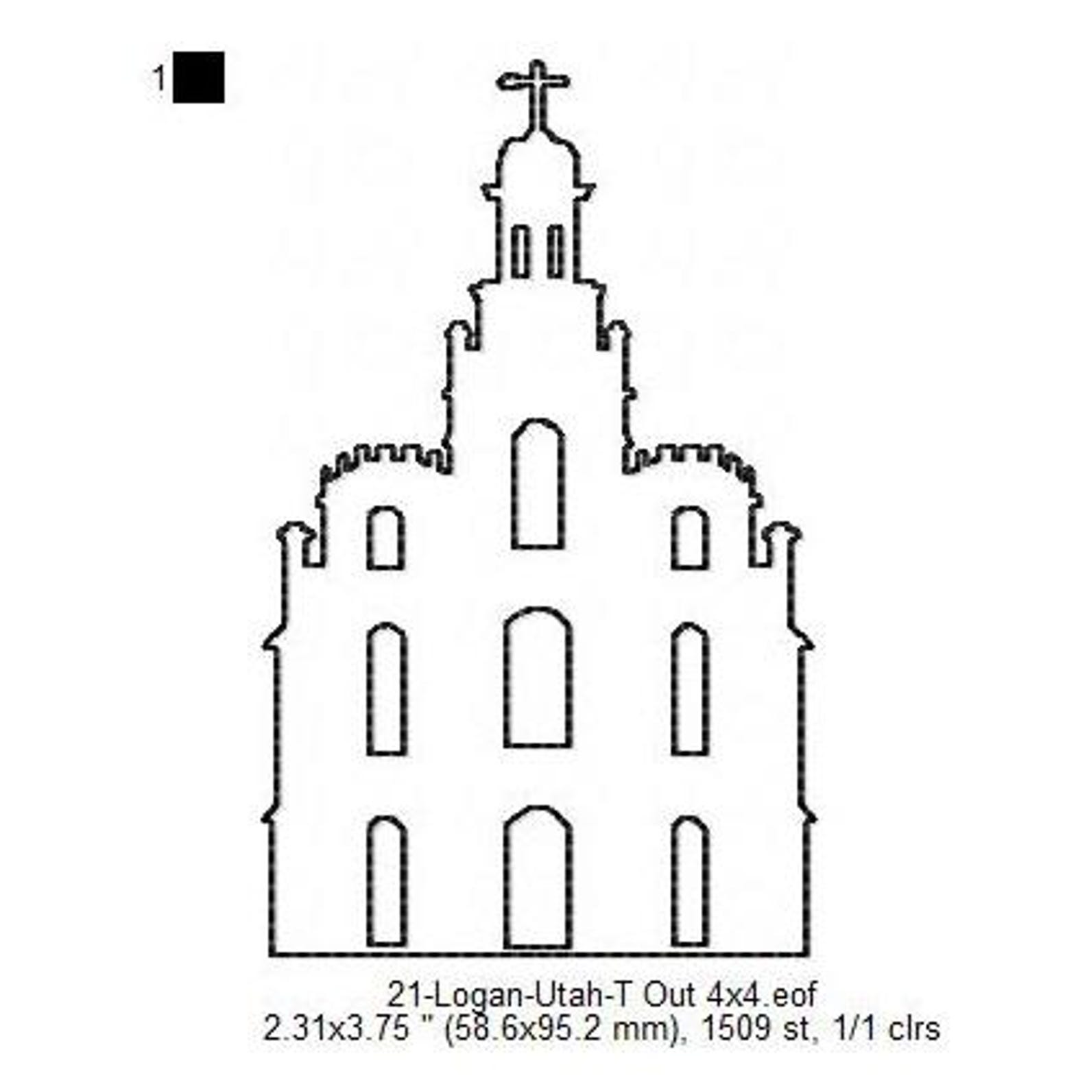 Logan Utah LDS Temple Outline Machine Embroidery Digitized Design Files ...