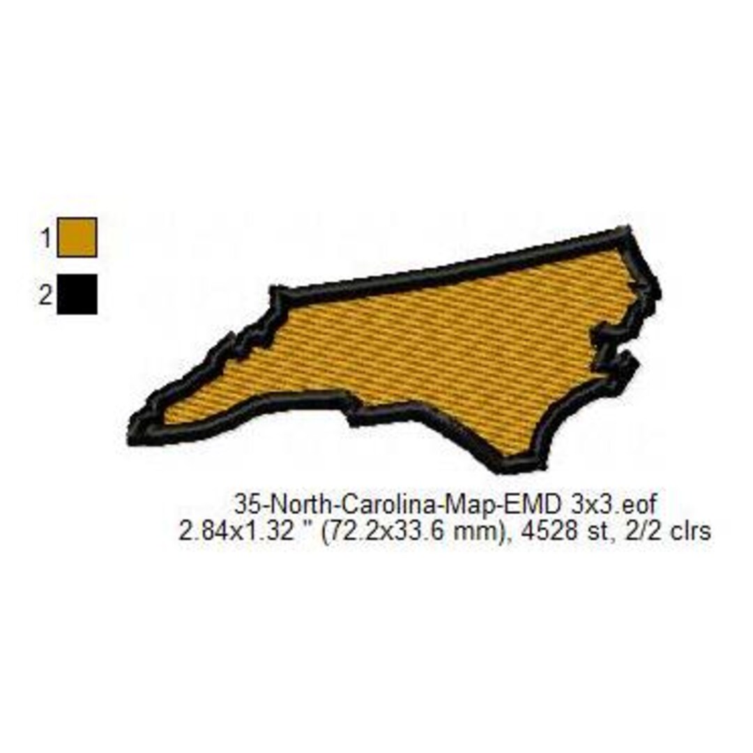 North Carolina State Map Machine Embroidery Digitized Design Files - Etsy