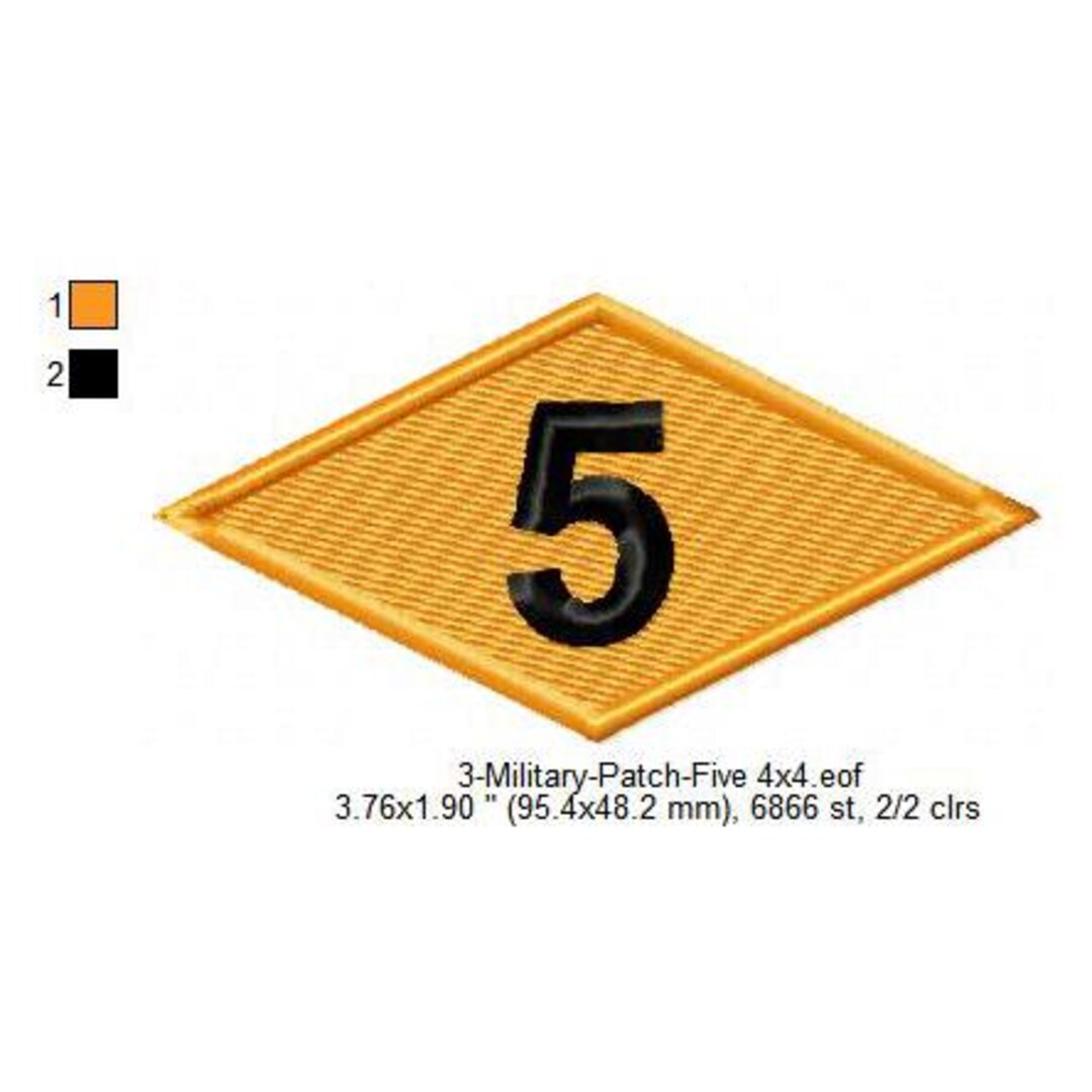 US Army Ranger 5th Battalion Diamond Machine Embroidery Digitized ...