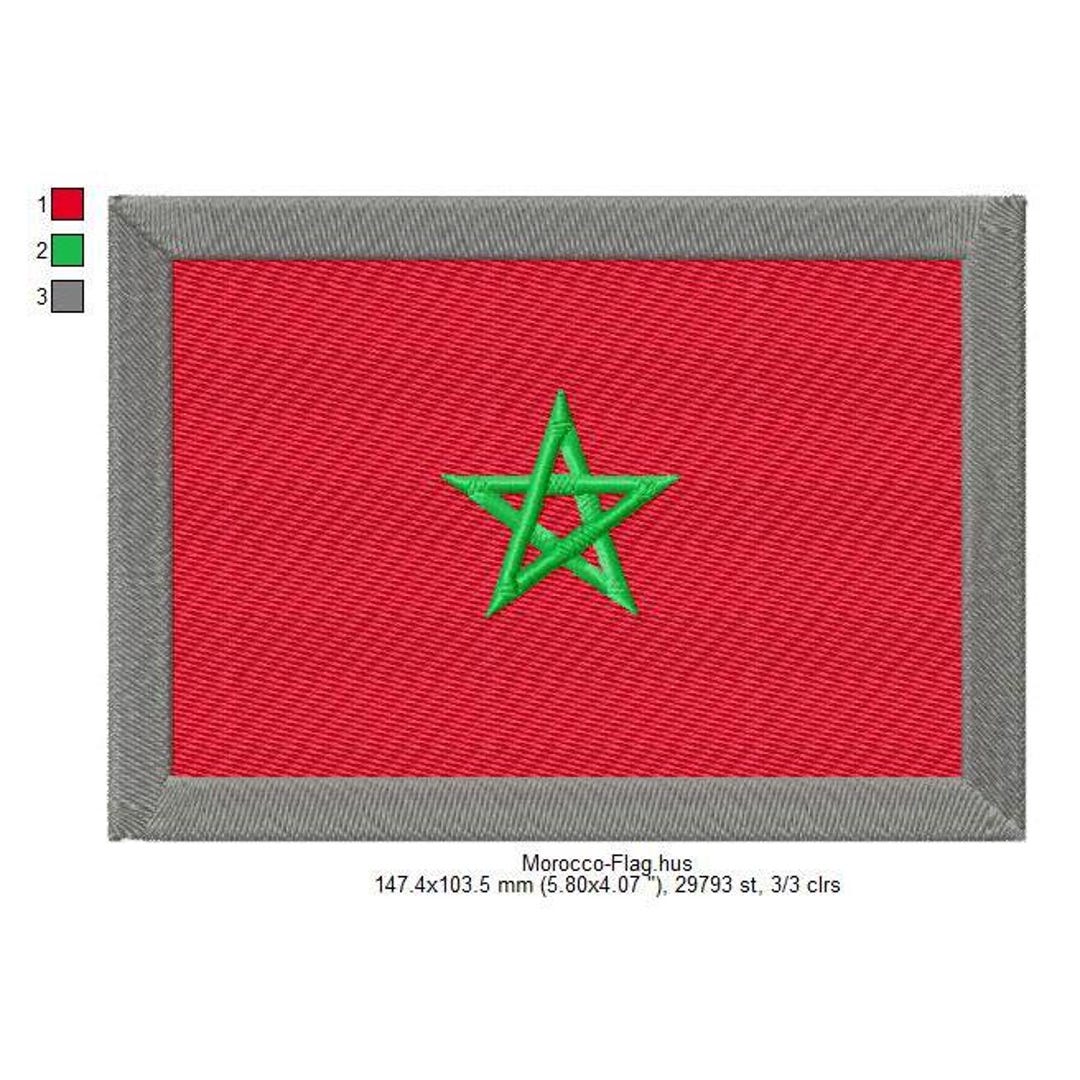 Morocco Flag Moroccan World National Flags Machine Embroidery Digitized ...