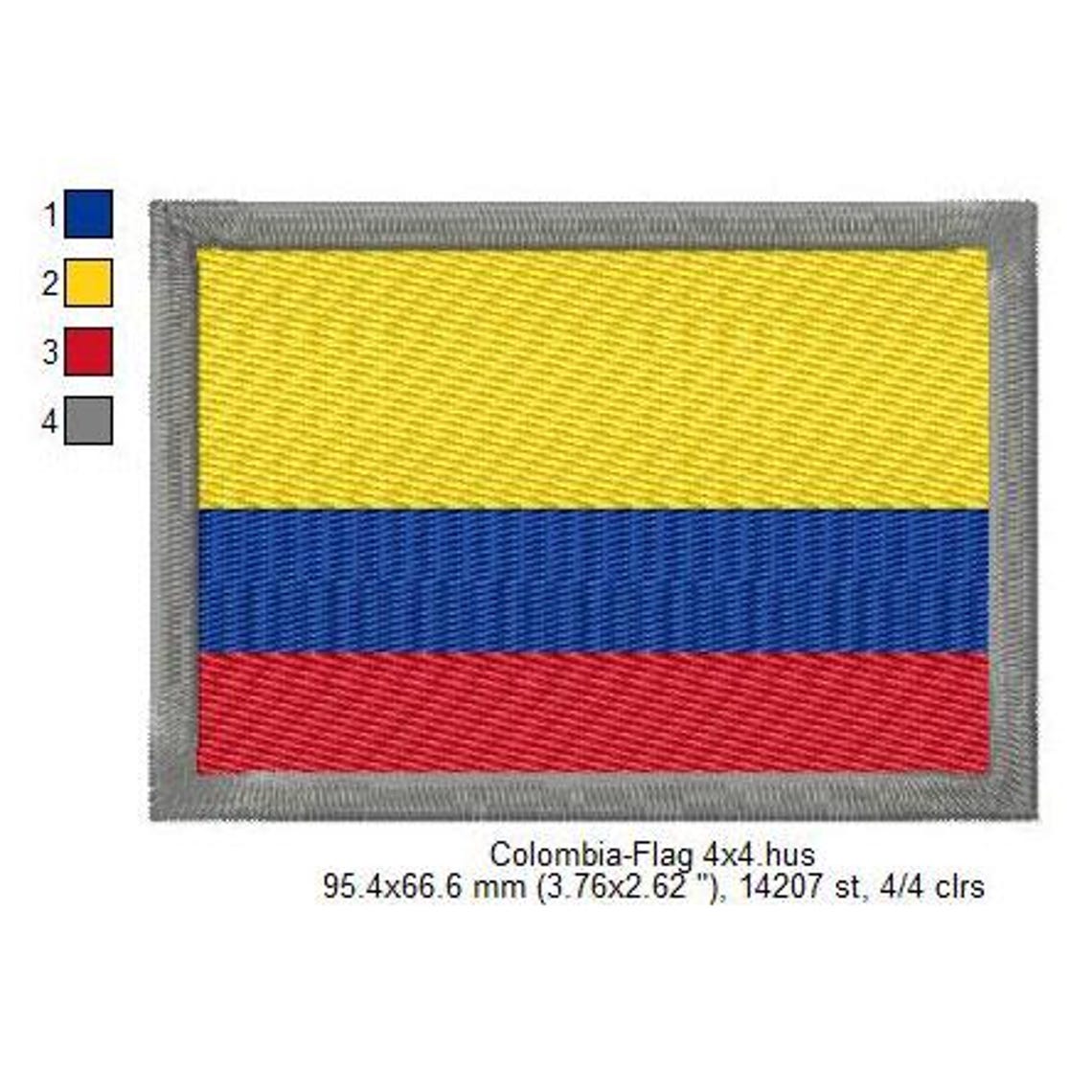 Colombia Flag Colombian World National Flags Machine Embroidery ...