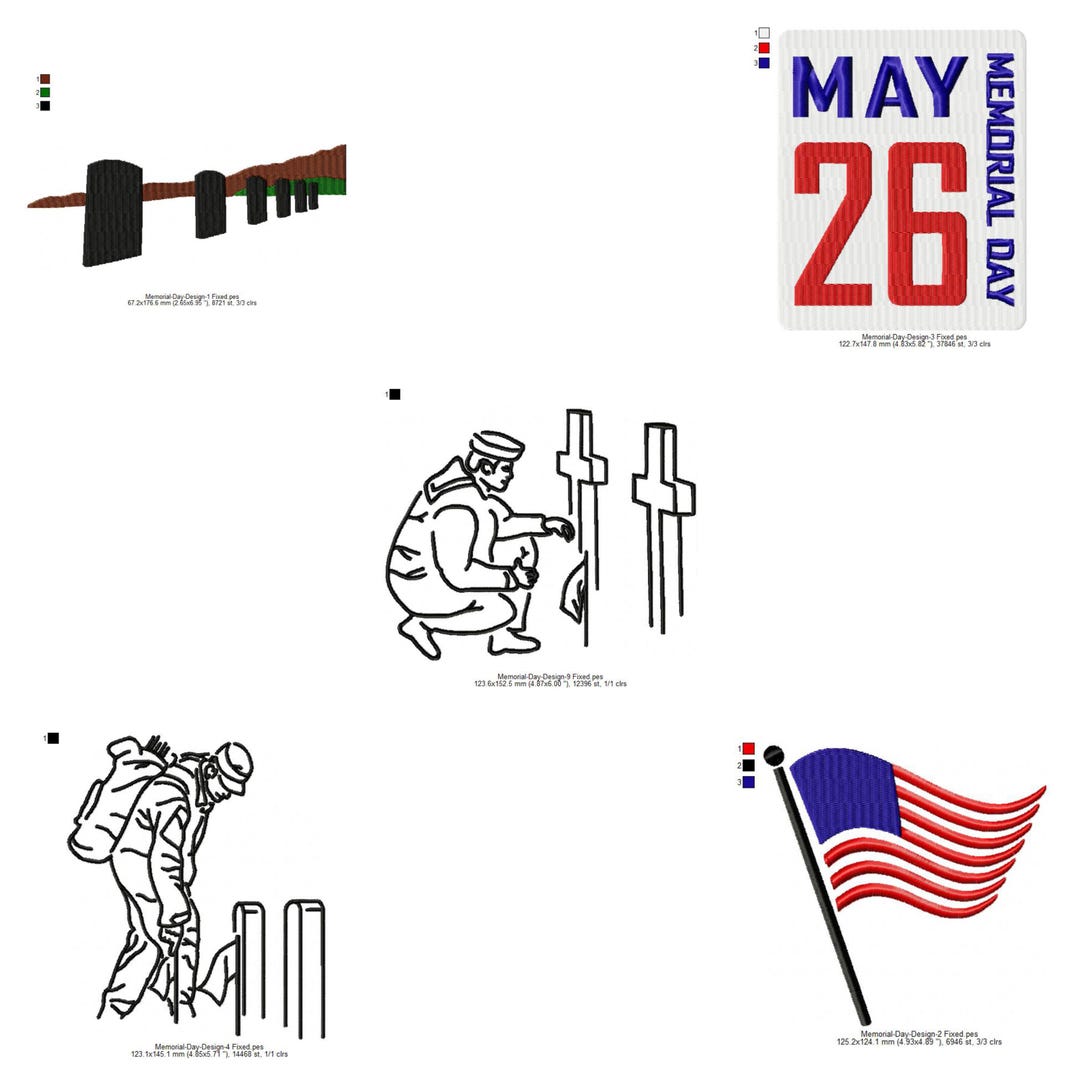 Memorial Day Merit Badge Machine Embroidery Digitized Design Files - Etsy