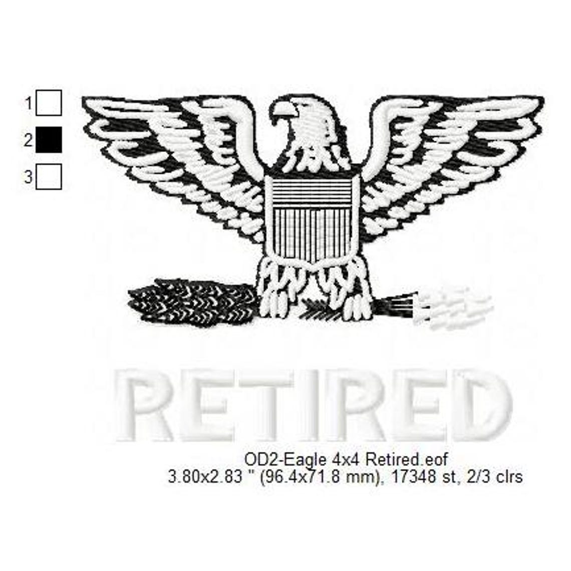 US Army Captain Colonel Eagle Insignia Machine Embroidery Digitized ...