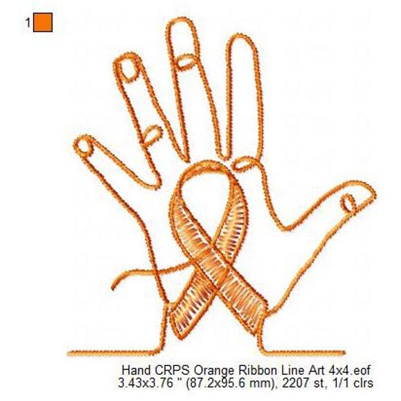 Hand CRPS Ribbon Symbols Line Art Machine Embroidery Digitized Design ...