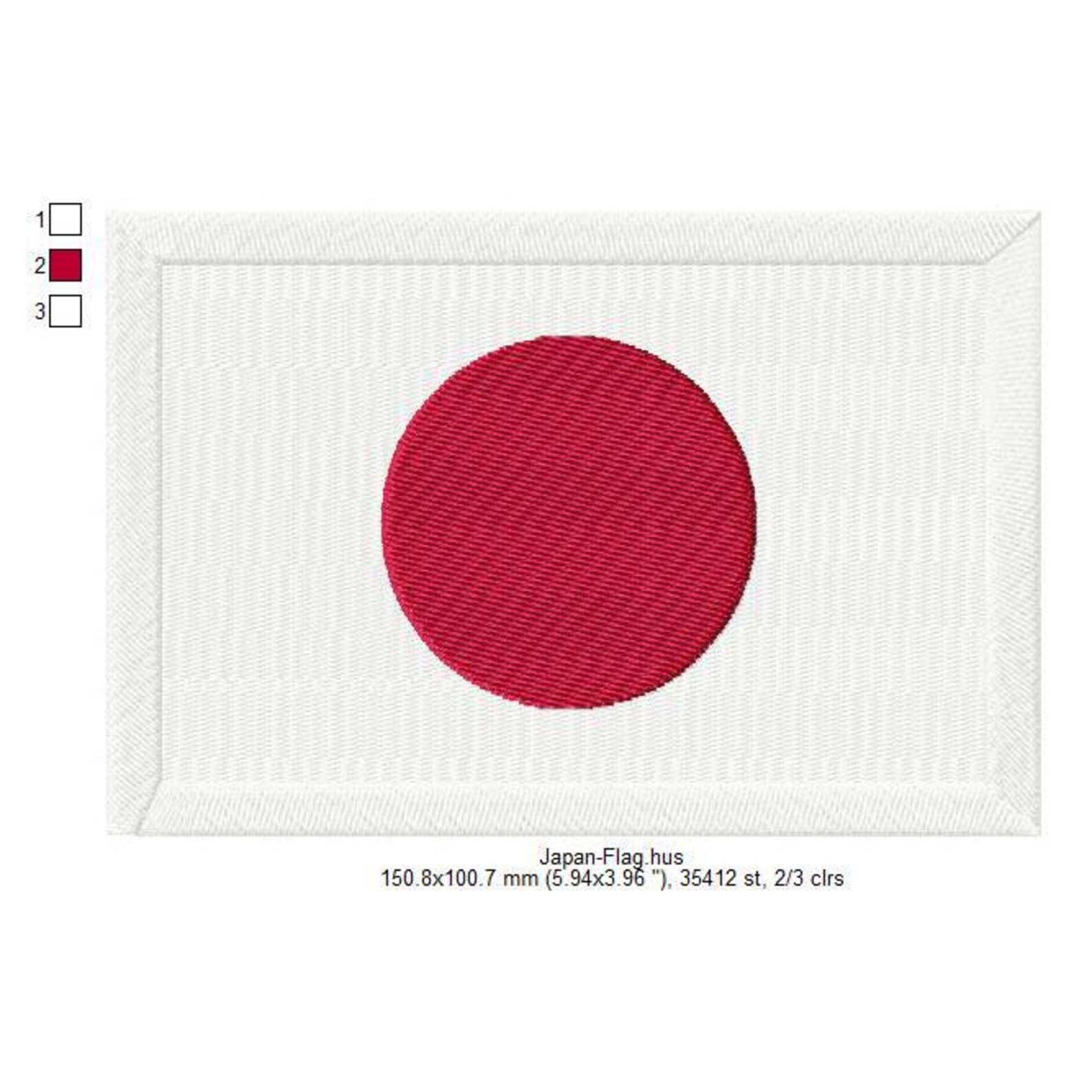 Japan Flag Japanese World National Flags Machine Embroidery Digitized ...