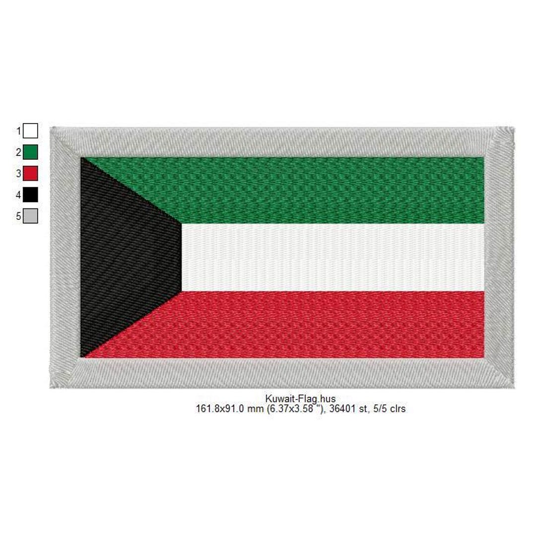 Kuwait Flag Kuwaiti World National Flags Machine Embroidery Digitized ...
