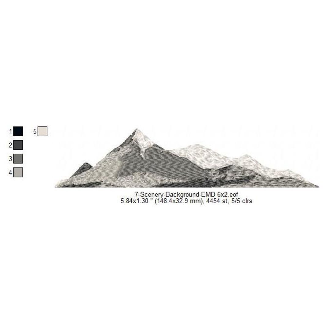 Mountains Snow Scenery Background Machine Embroidery Digitized Design ...