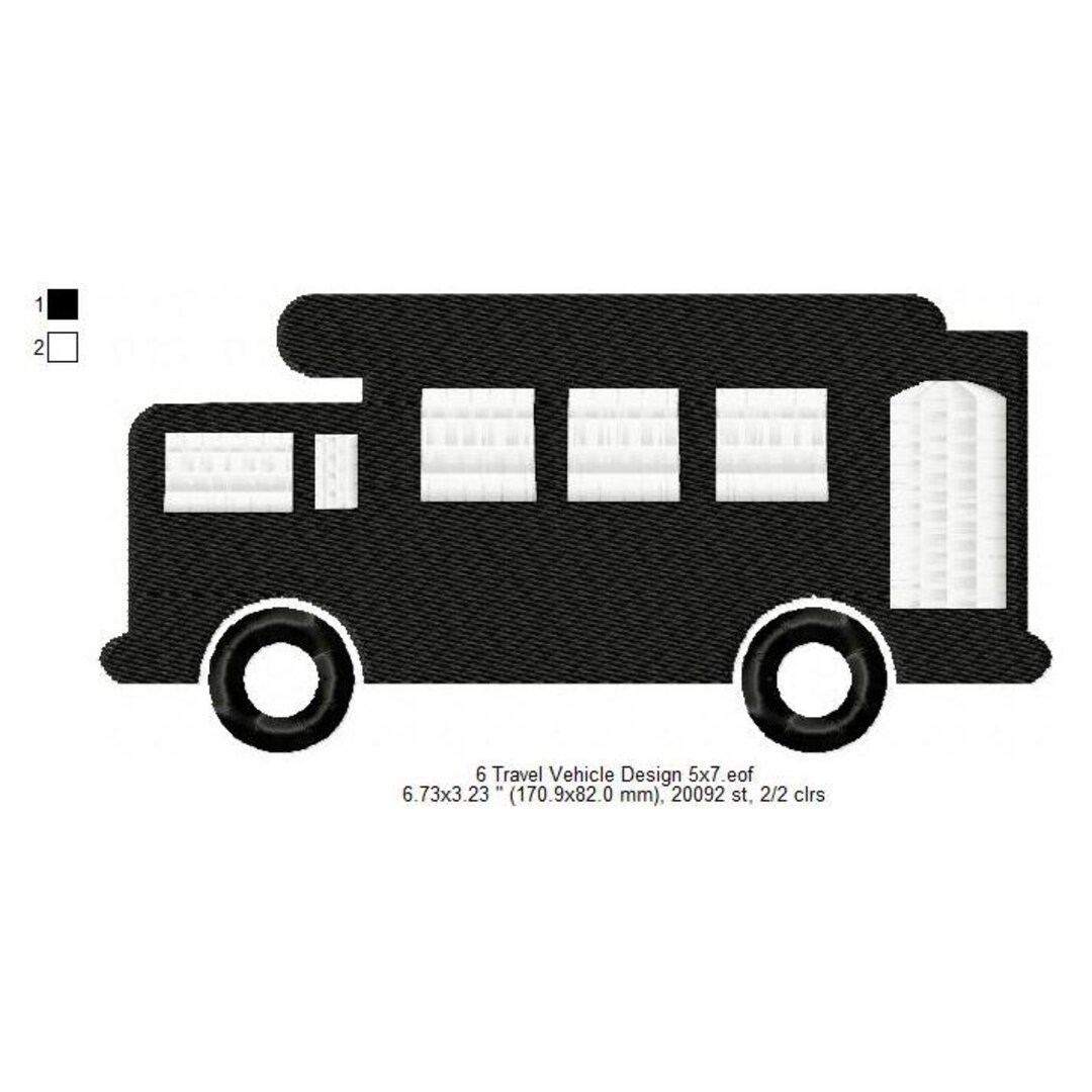 Travel Vehicle Silhouette Machine Embroidery Digitized Design Files ...