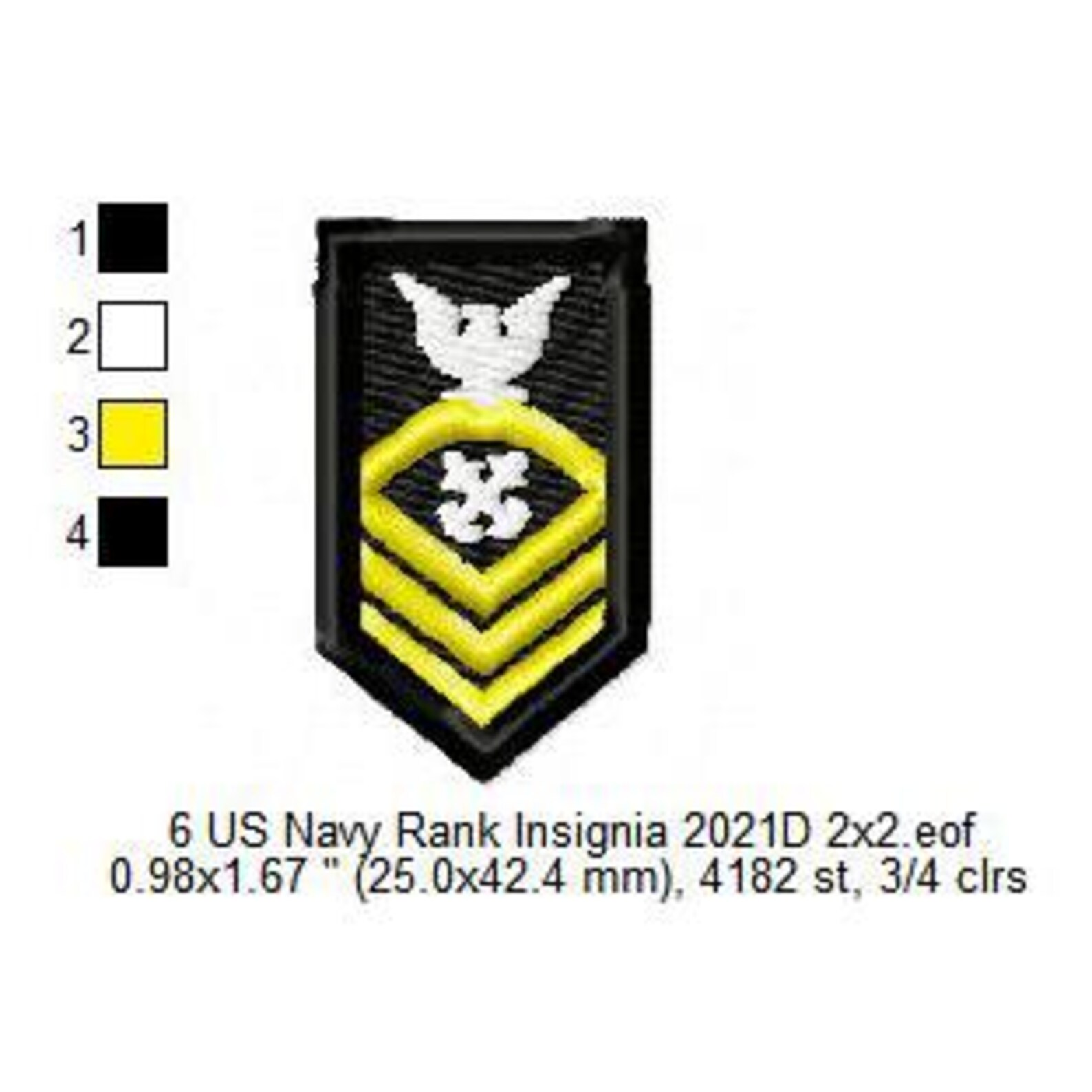 Chief Petty Officer CPO Insignia Patch Machine Embroidery Digitized ...