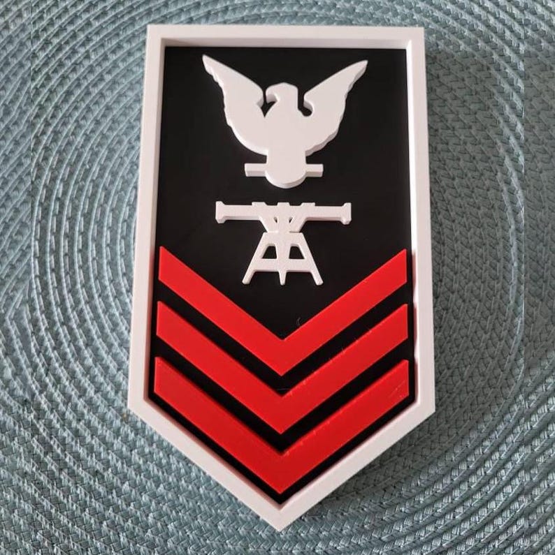 US Navy Fire Control Officer Insignia Emblem Symbols 3D STL Files for ...