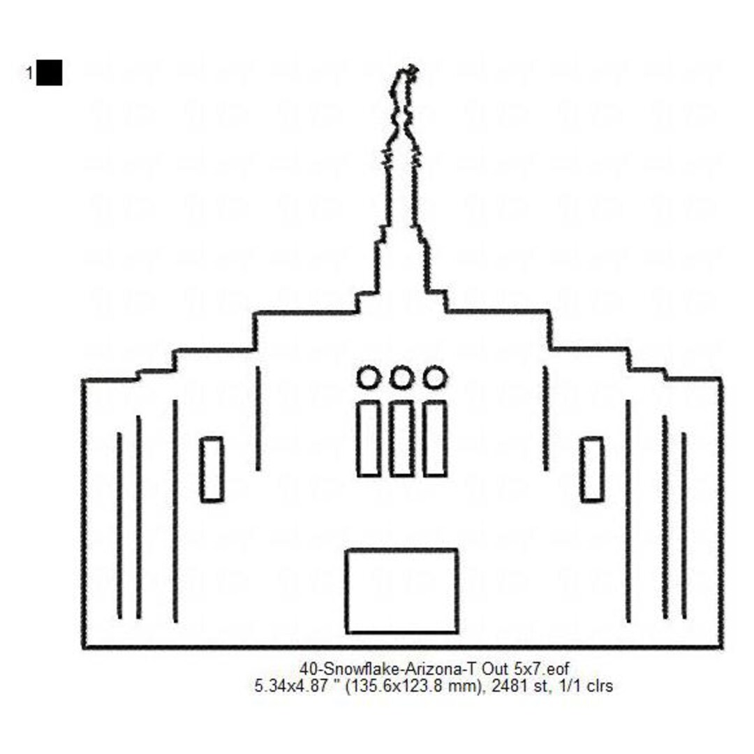 Snowflake Arizona LDS Temple Outline Machine Embroidery Digitized ...