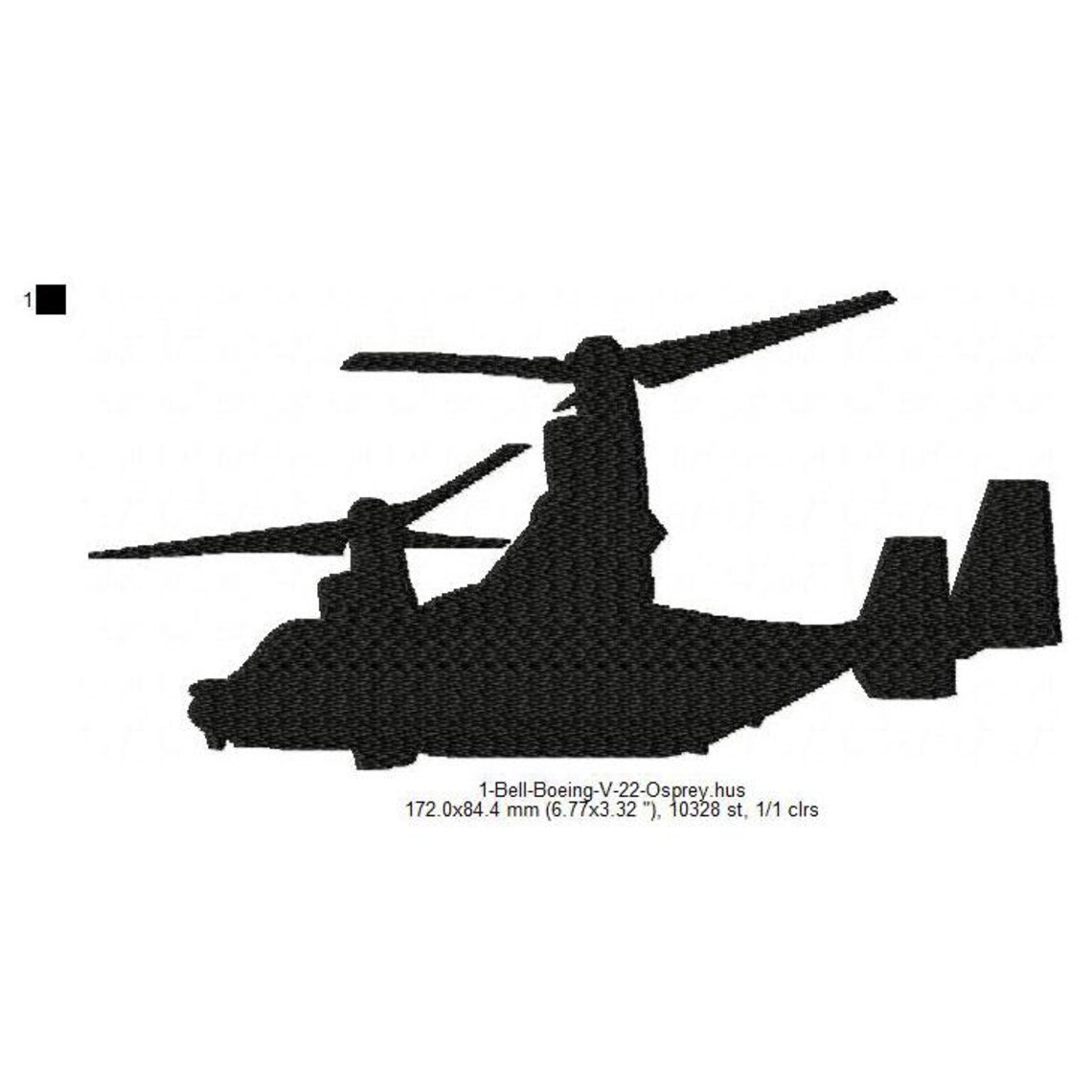 Bell Boeing V-22 Osprey US Aircraft Machine Embroidery Digitized Design ...