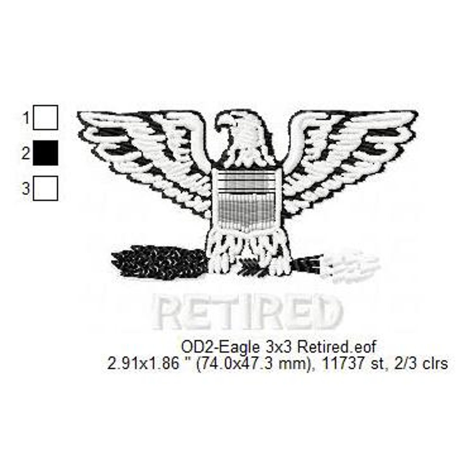 US Army Captain Colonel Eagle Insignia Machine Embroidery Digitized ...