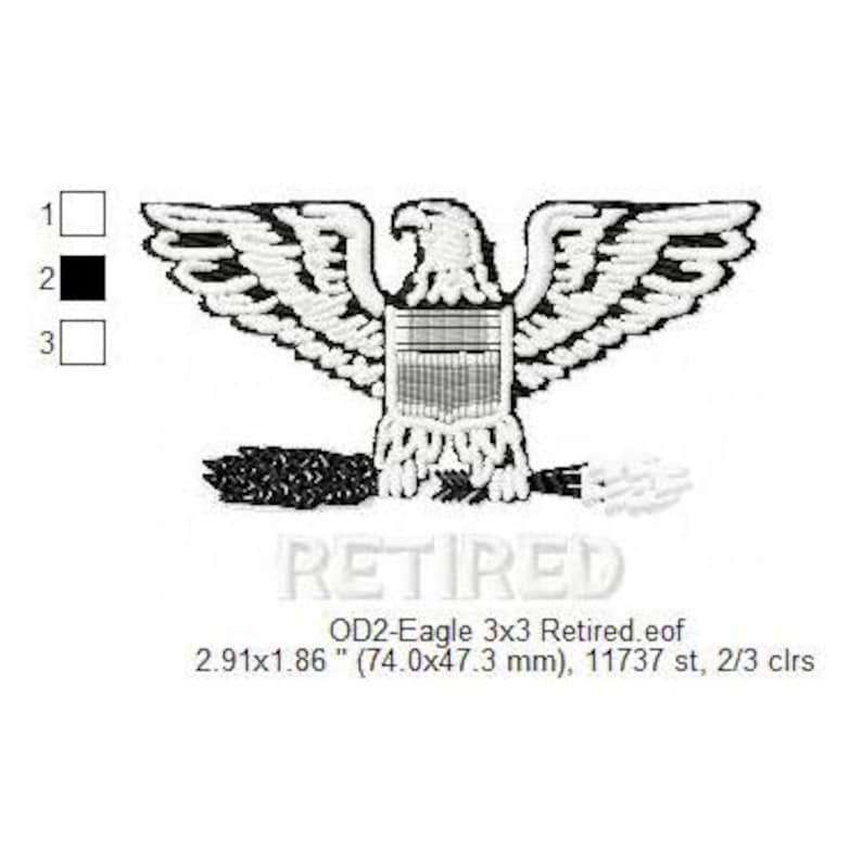 US Army Captain Colonel Eagle Insignia Machine Embroidery Digitized ...