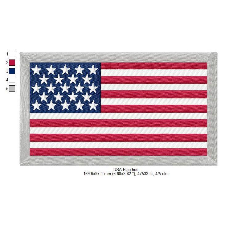 USA Flag American World National Flags Machine Embroidery Digitized ...