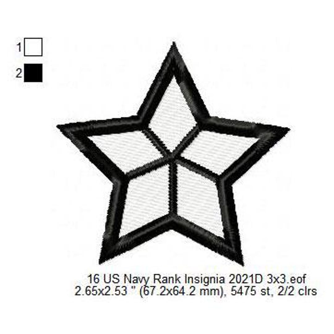 US Navy Rank Rear Admiral Lower Half RDML Insignia Patch Machine ...