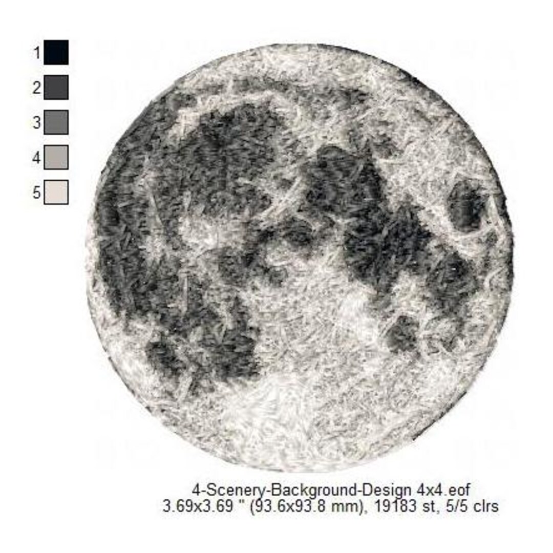 Moon Scenery Background Machine Embroidery Digitized Design Files | Dst ...