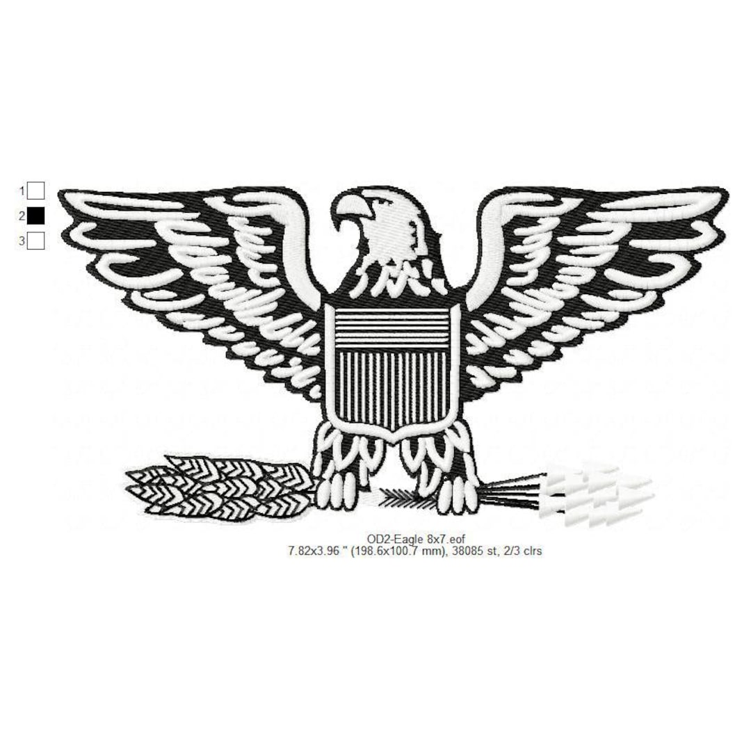 US Army Captain Colonel Eagle Insignia Machine Embroidery Digitized ...